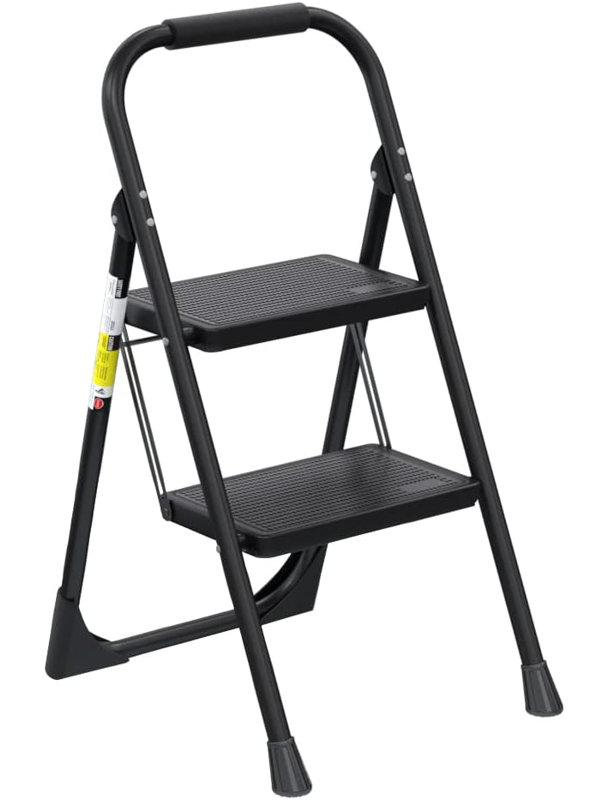 Step Ladder Stool Ergonomic Folding Step Stool WFX Utility Color Matte Black